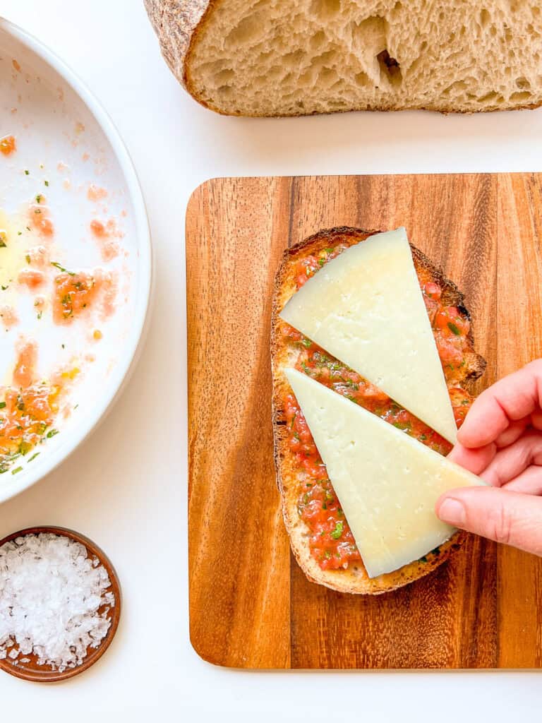 Pan con Tomate with Manchego and Fresh Herbs