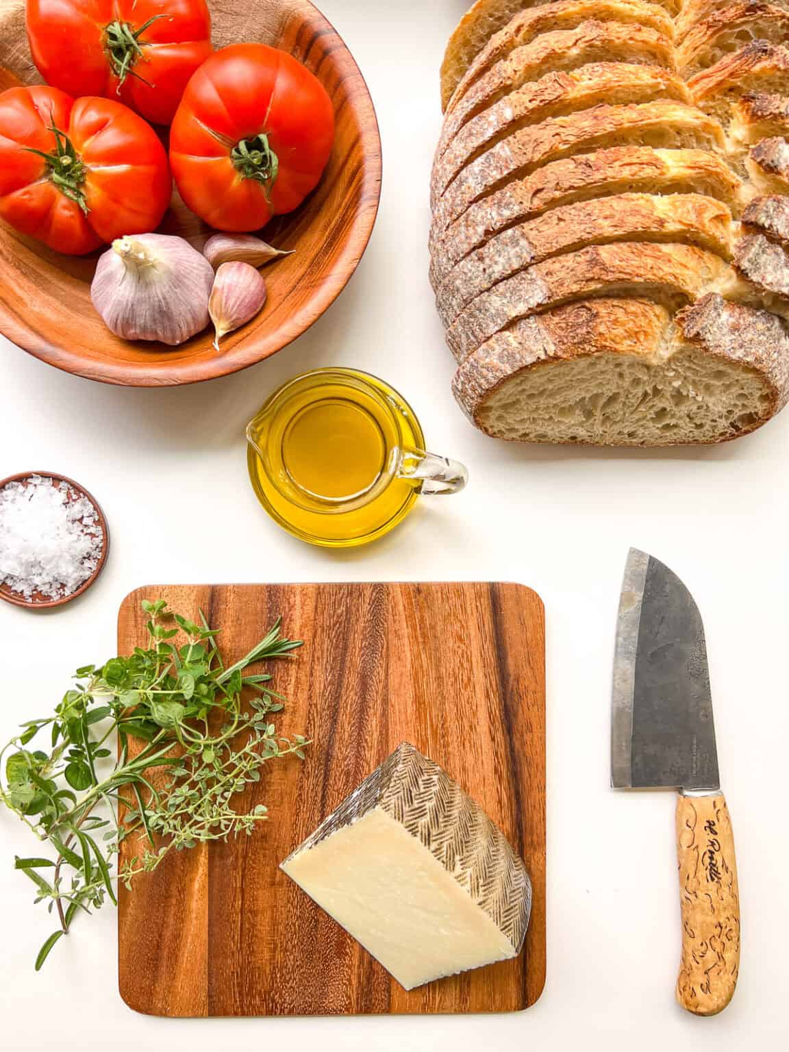 Pan con Tomate with Manchego and Fresh Herbs