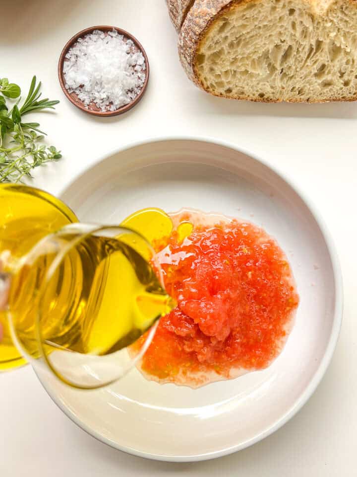 Pan con Tomate with Manchego and Fresh Herbs